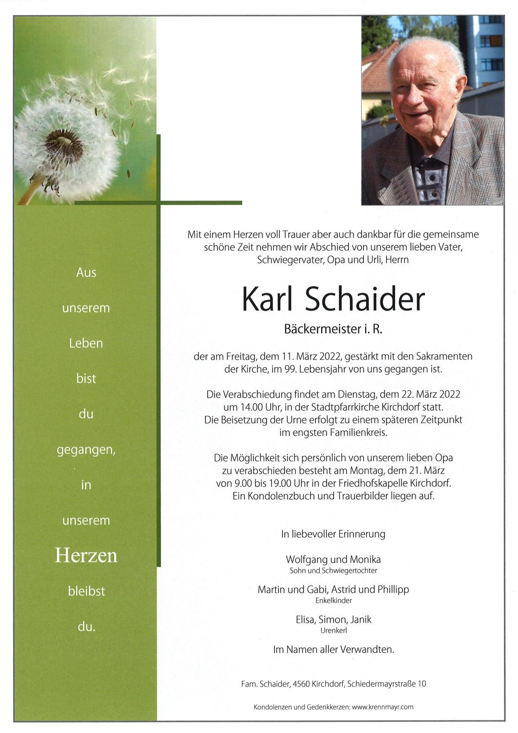 Todesfall Karl Schaider
